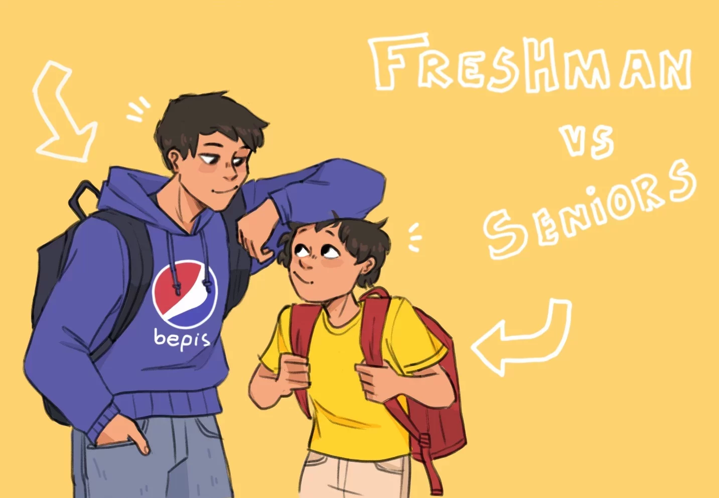 Freshmen vs. Seniors comic - M-A Chronicle